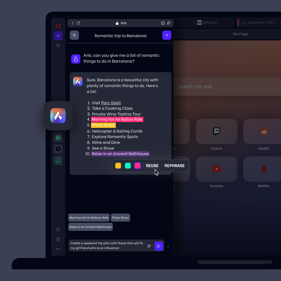 Browser AI | Chat and create with AI in Opera | Opera Browser AI | Chat and create with AI in Opera | Opera