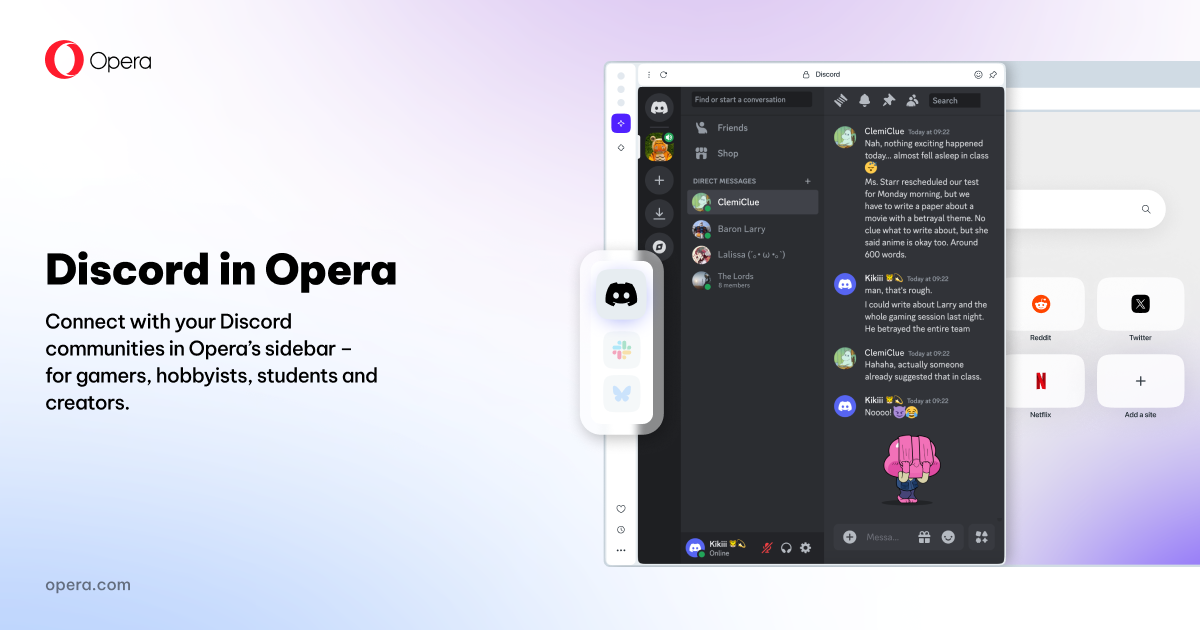 Discord in Opera | Access Discord from your sidebar | Opera