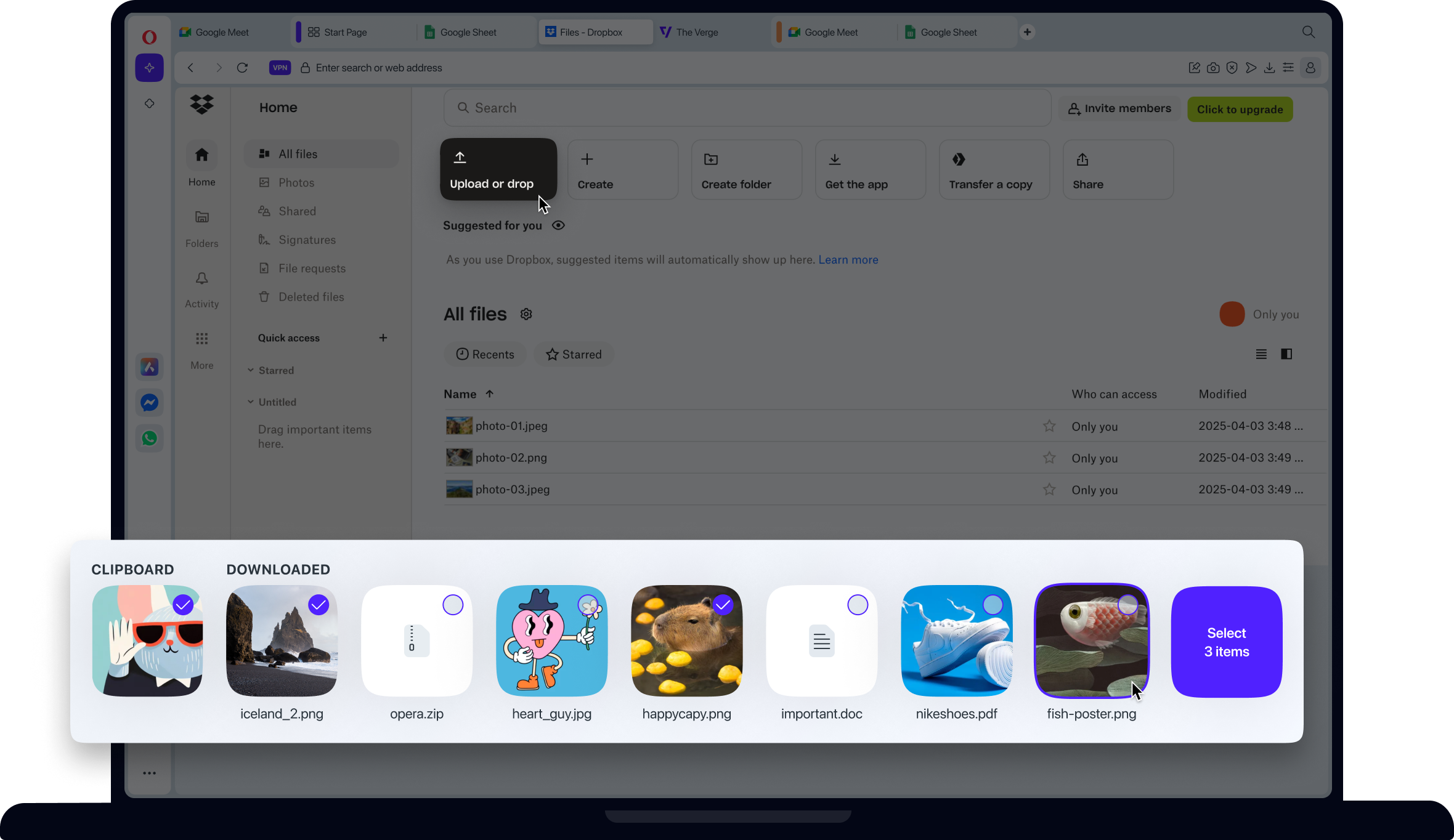 Easy Files in Opera | Attach files without fuss | Opera Browser