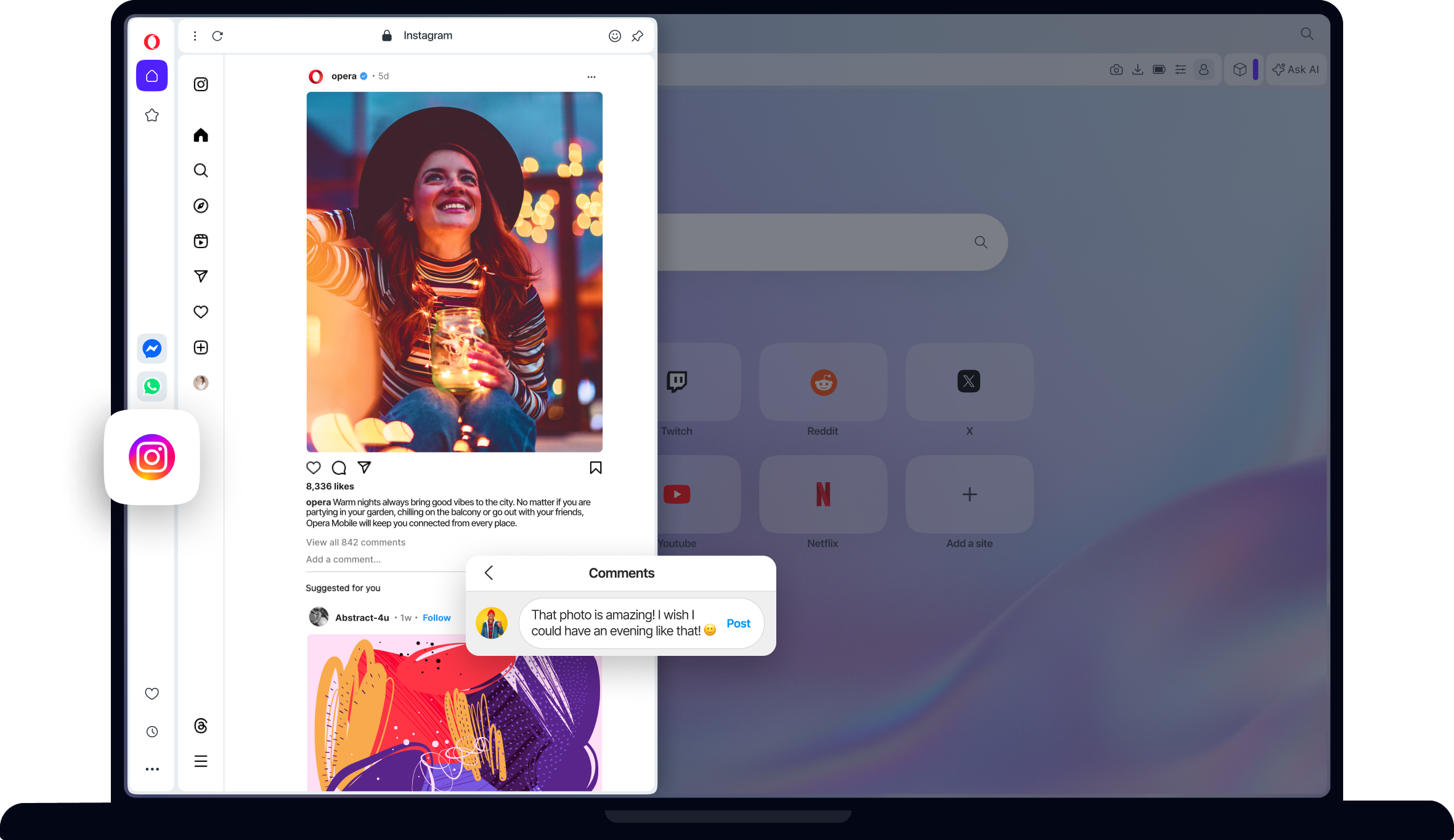Instagram in Opera | Auf dem Desktop posten, anschauen und Nachrichten ...
