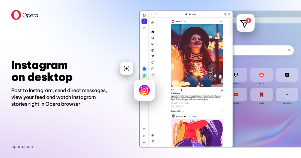 Instagram in Opera | Post, view, and message on desktop | Opera