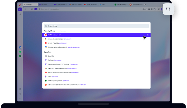 Search in Tabs | Find the tab you want | Opera