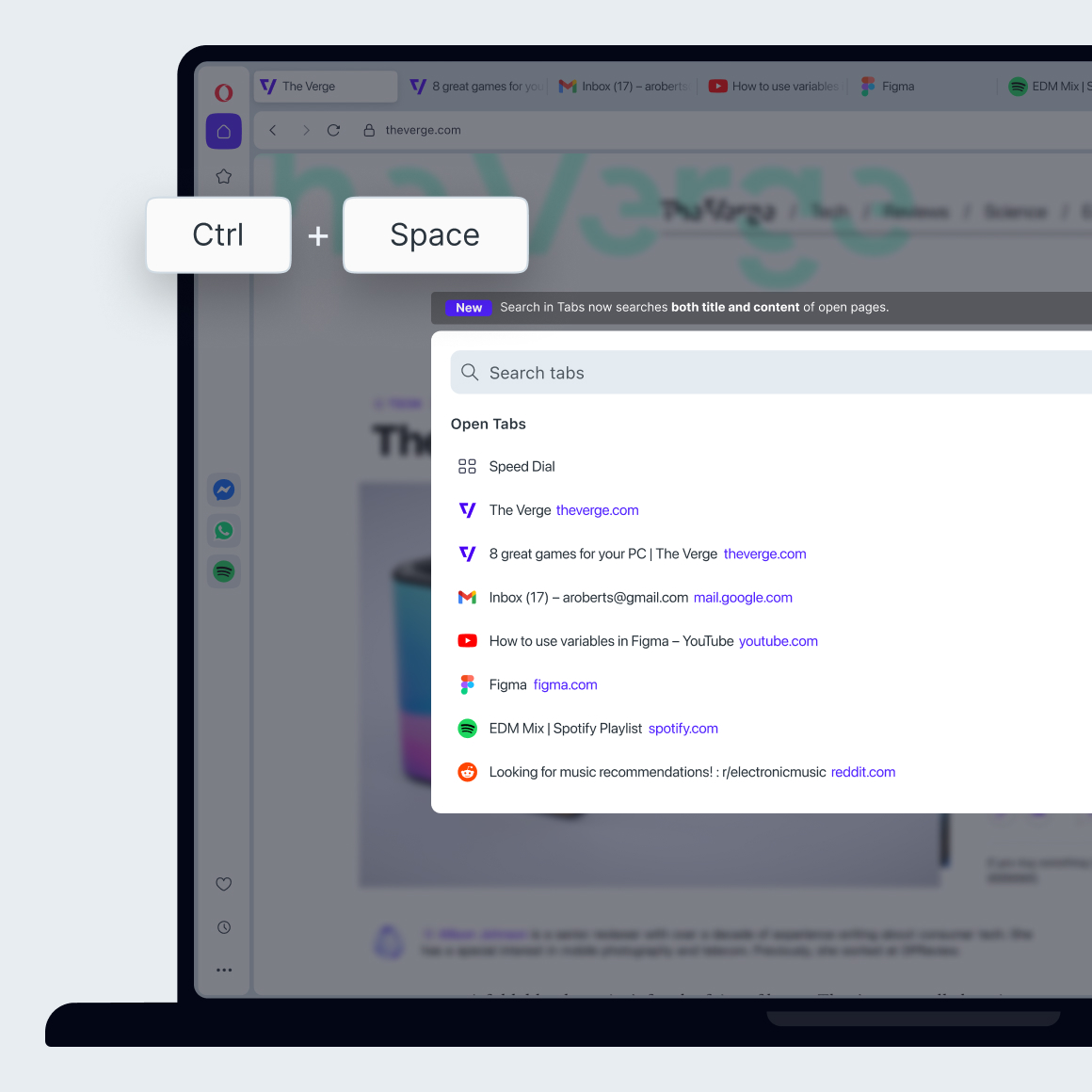 Search in Tabs | Find the tab you want | Opera