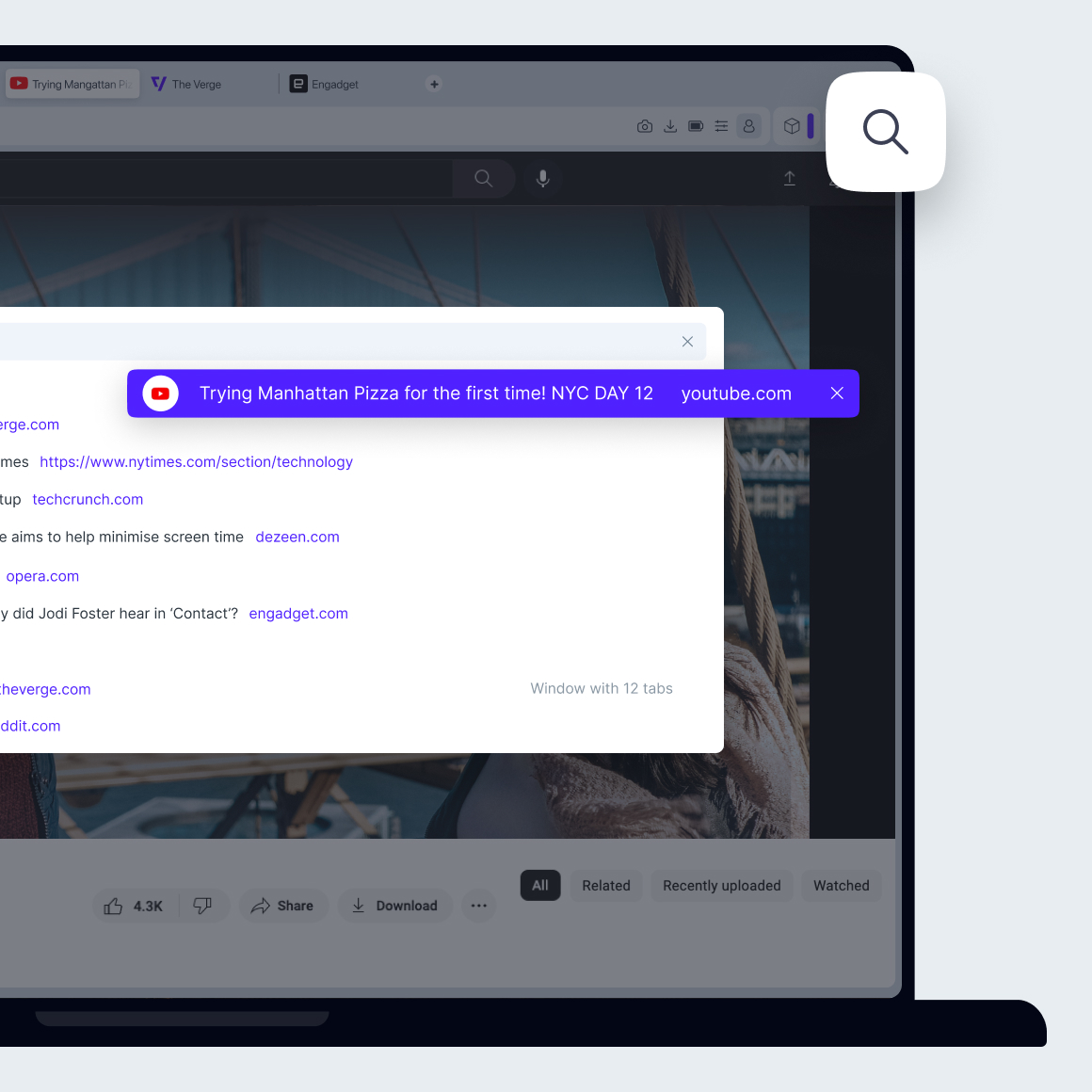 Search in Tabs | Find the tab you want | Opera
