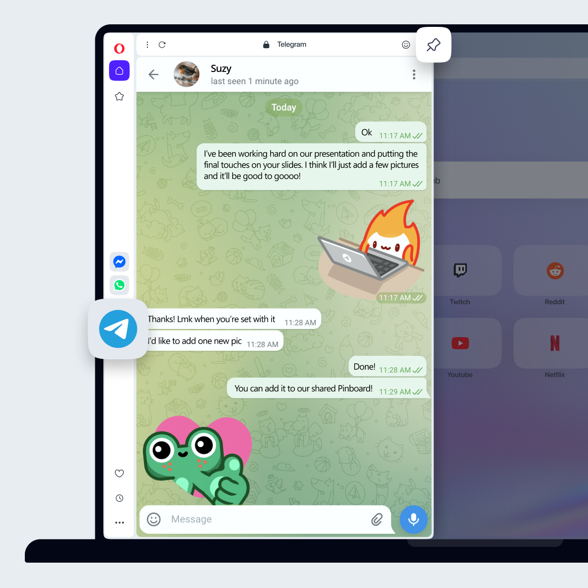 Telegram in Opera | Use Telegram on desktop | Opera