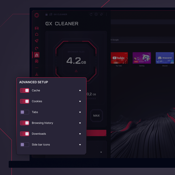 GX Cleaner | Limpe rapidamente o histórico e os dados do navegador | Opera GX
