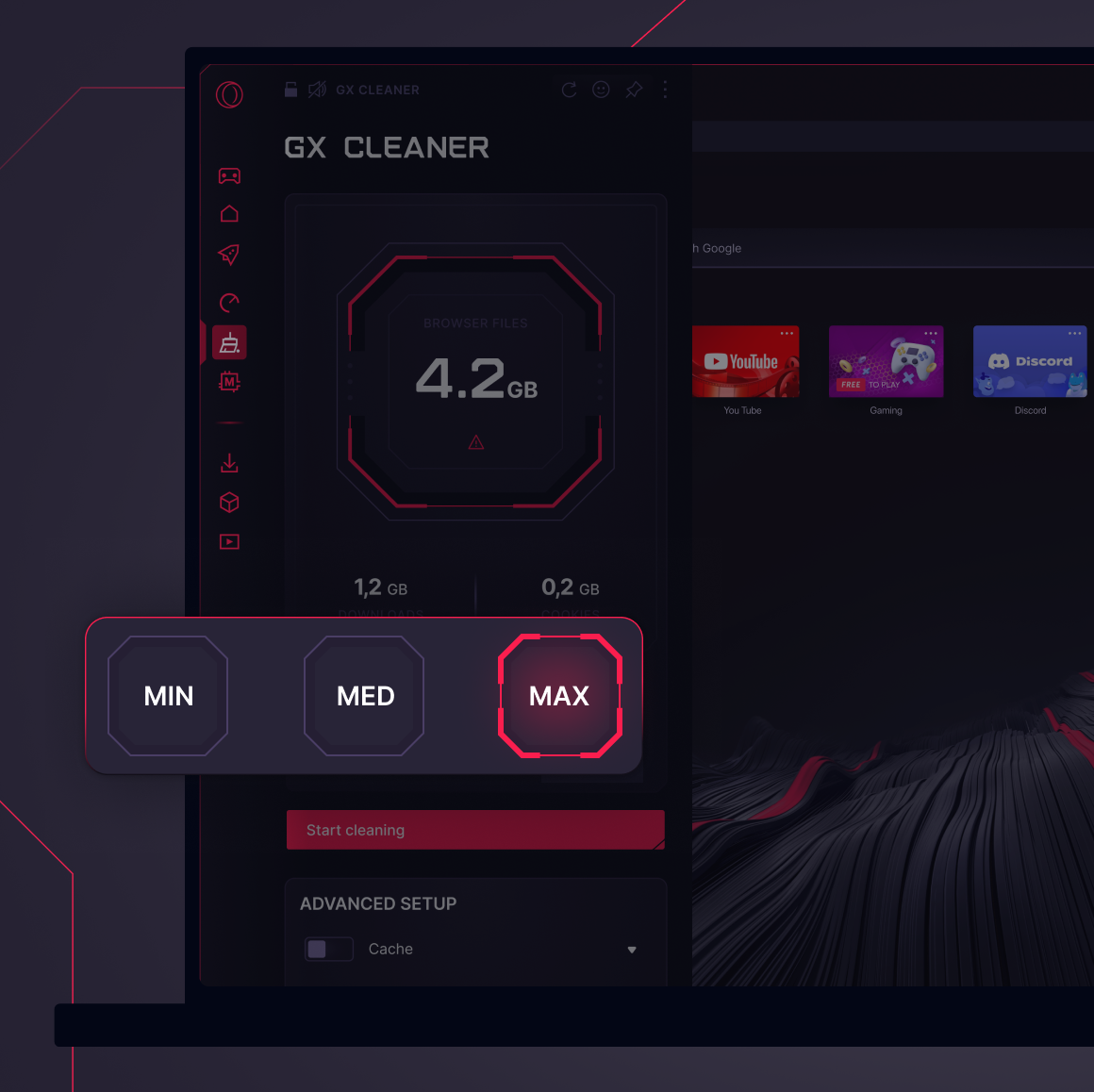 GX Cleaner | Clear browser history and data quickly | Opera GX
