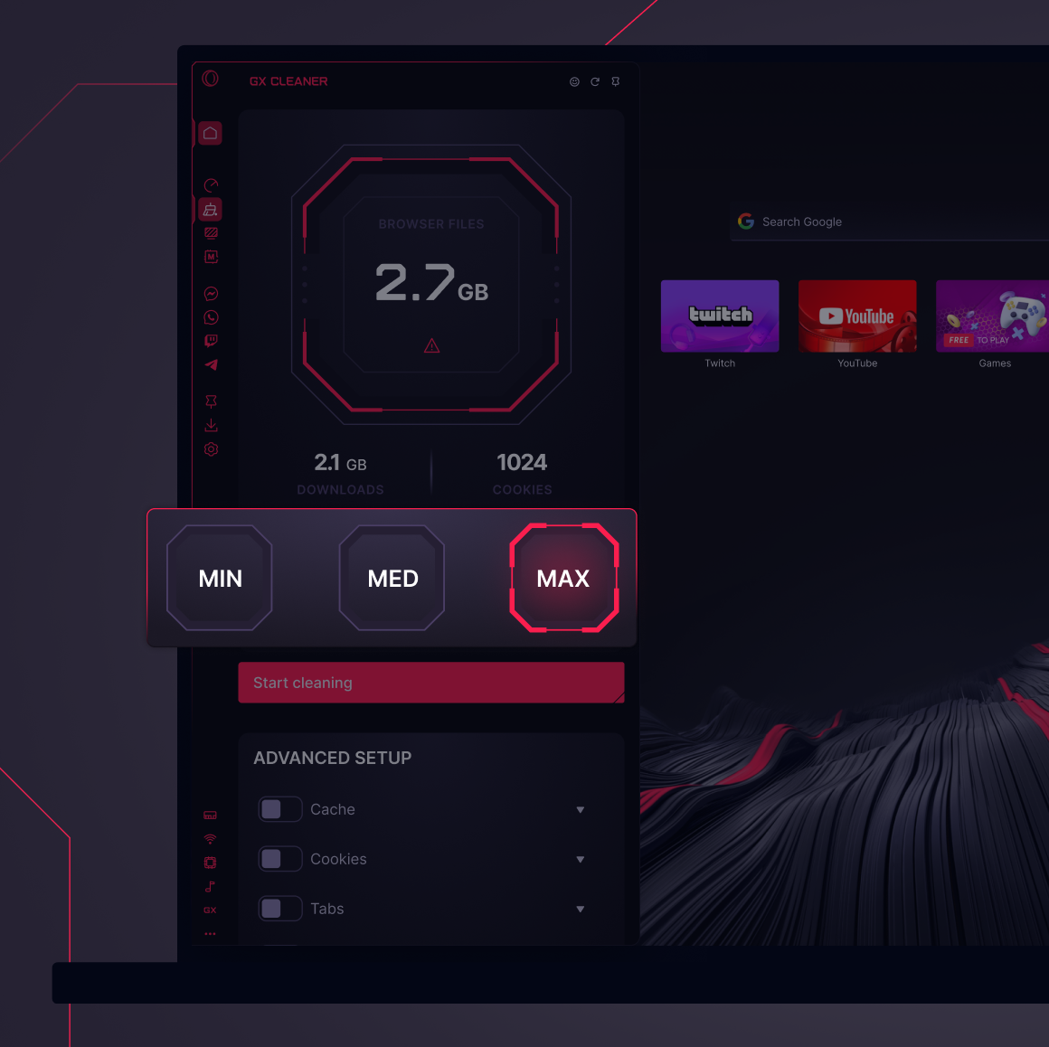 GX Cleaner | Clear browser history and data quickly | Opera GX