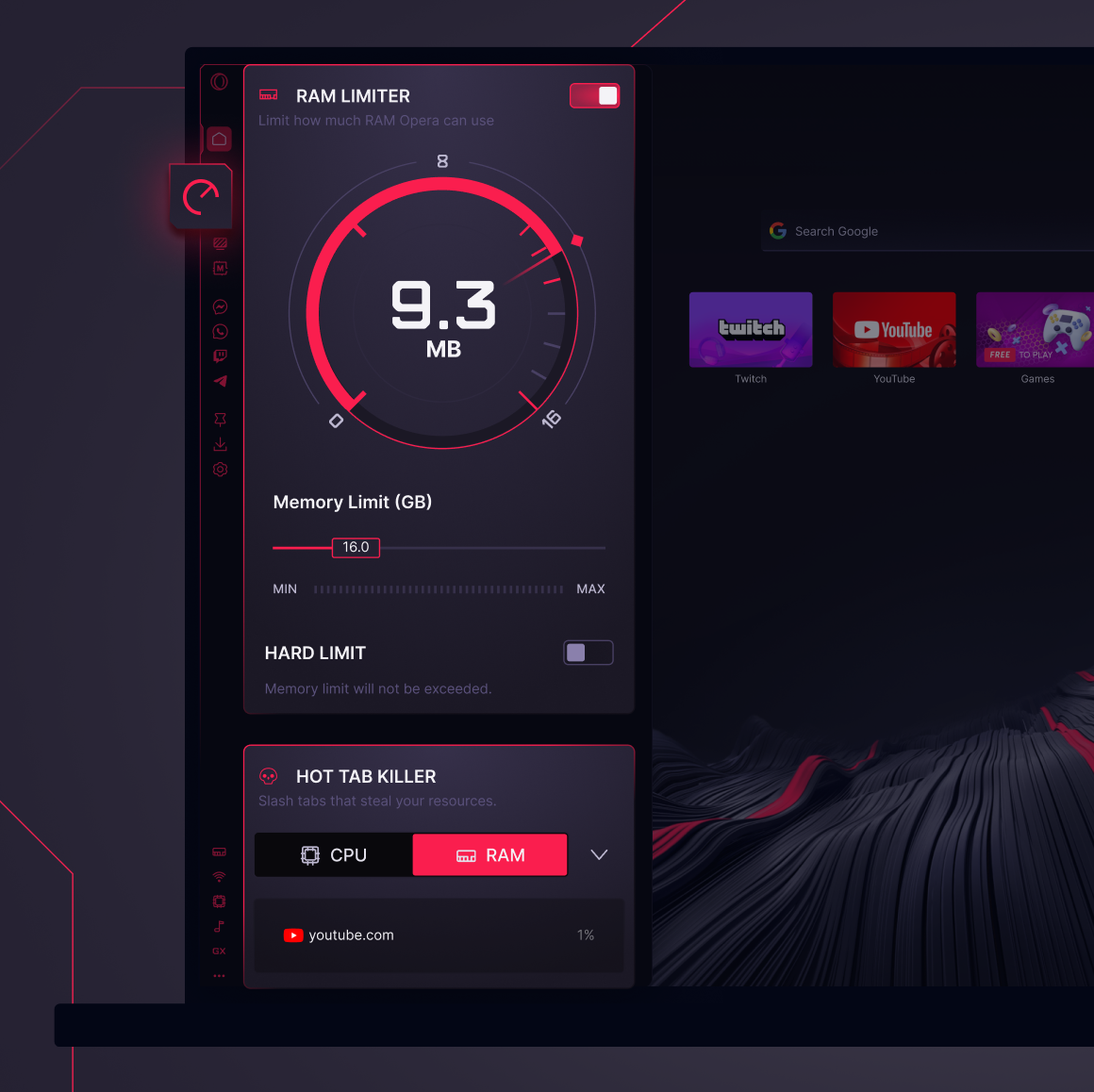 GX Control | Control your browser’s performance | Opera GX