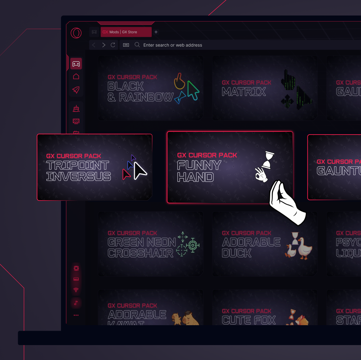 Custom Cursors in GX | Your mouse, your mood, your rules | Opera GX