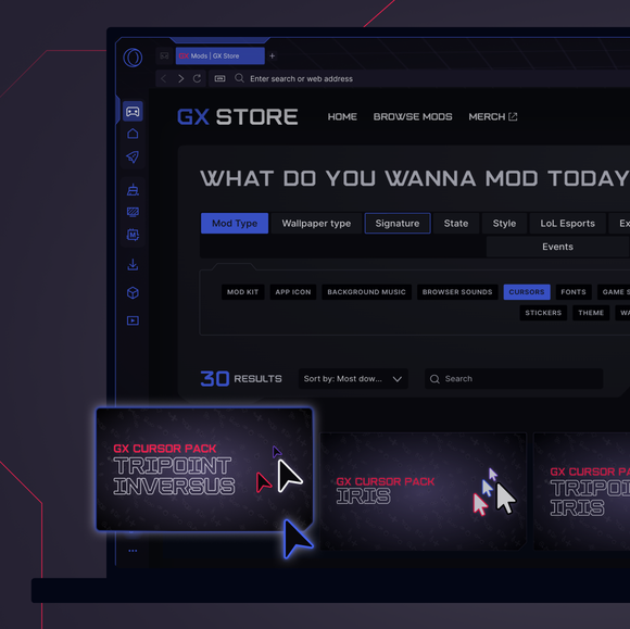 Cursores personalizados en GX | Tu ratón, tu humor, tus reglas | Opera GX