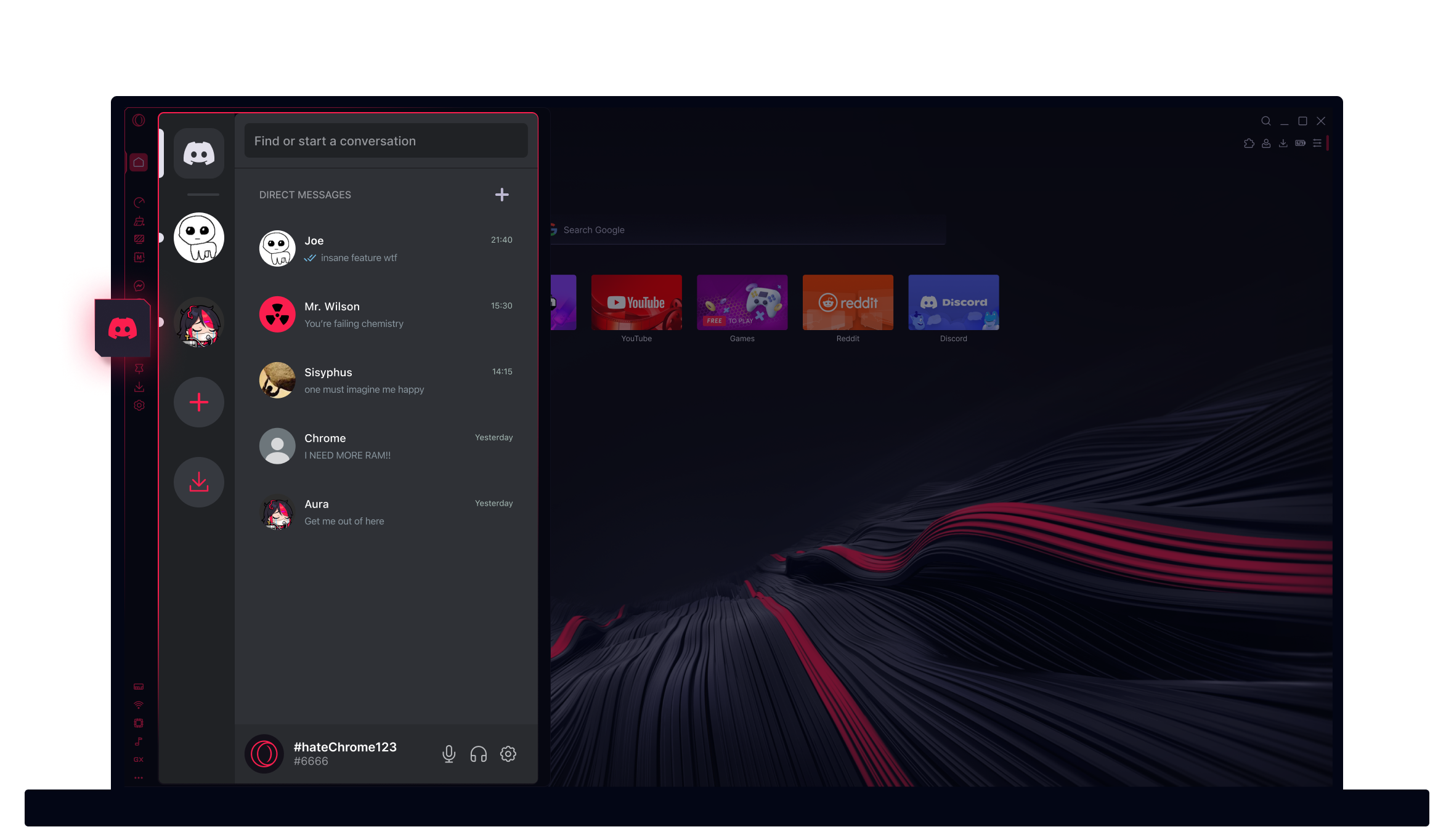 Discord in GX | Connect with Discord directly | Opera GX