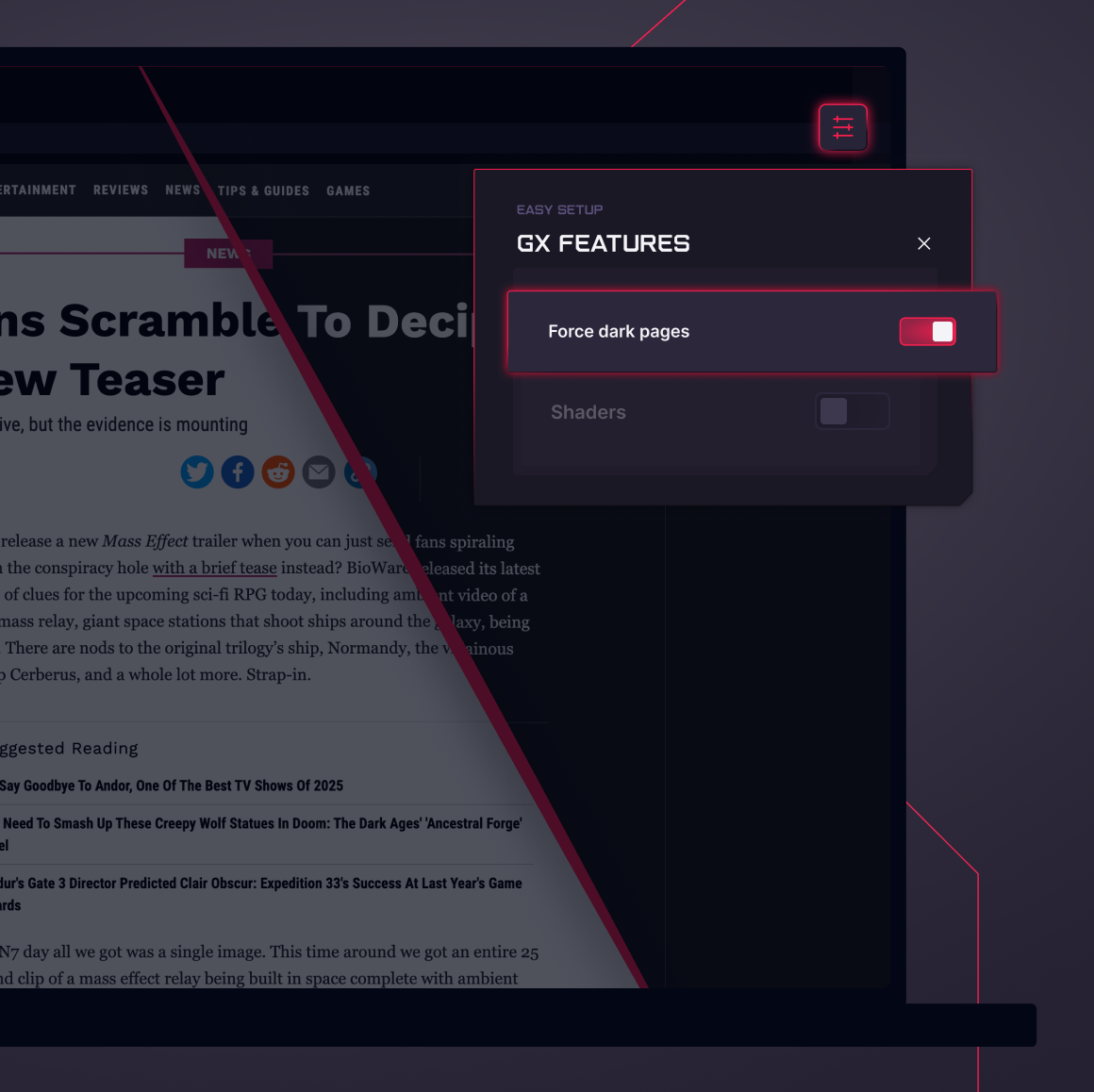 Force Dark Pages | Dark mode on any webpage | Opera GX