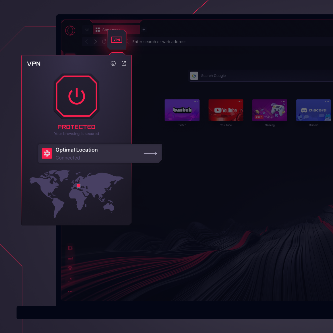 Free VPN in GX | Unlimited secure browser VPN | Opera GX