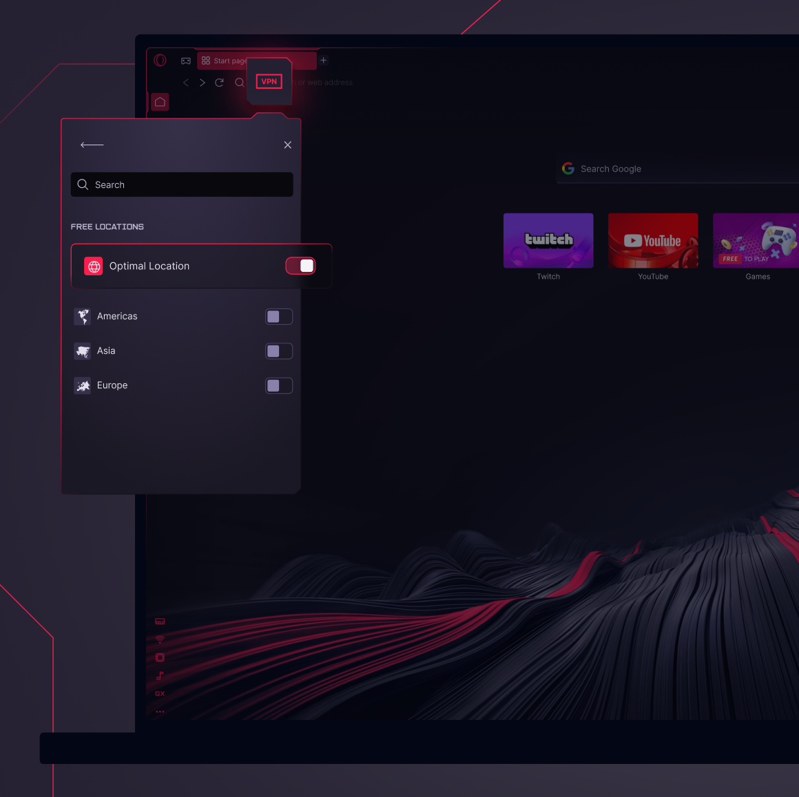 Free VPN for Windows in GX | Fast & secure browsing | Opera GX