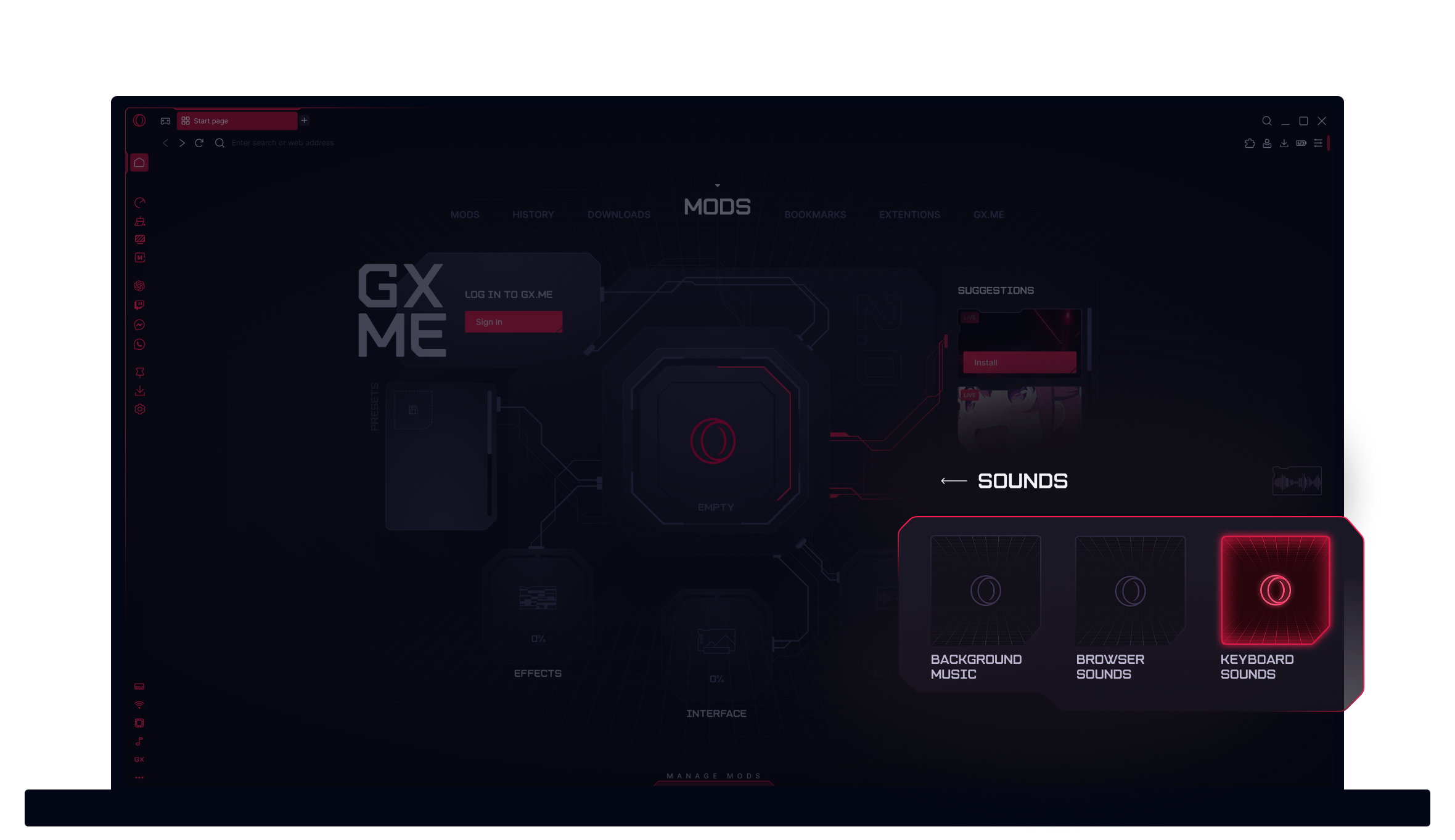 Keyboard Sounds in GX | Every tap, fully yours | Opera GX