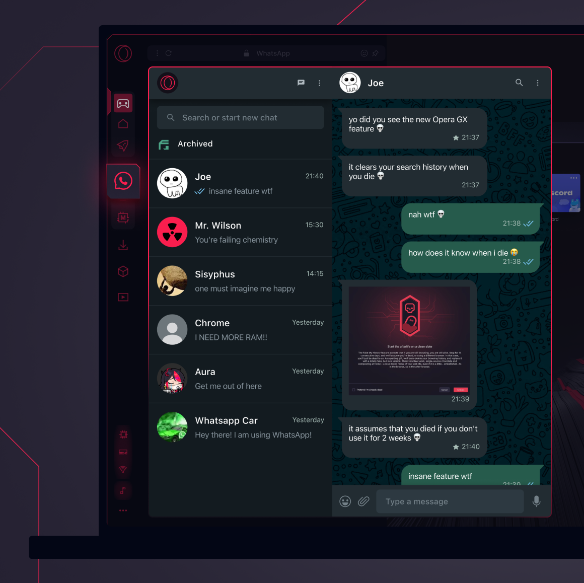 Sidebar Messengers in GX | Talk without tabbing out | Opera GX