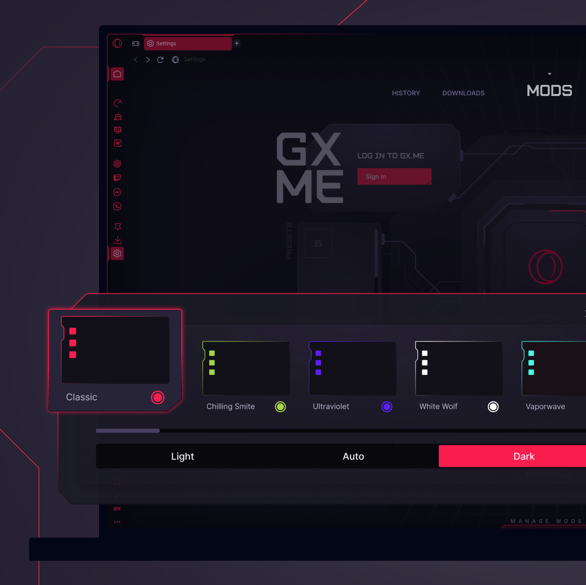 GX Mods | Tarayıcınızı Kişiselleştirin | Opera GX