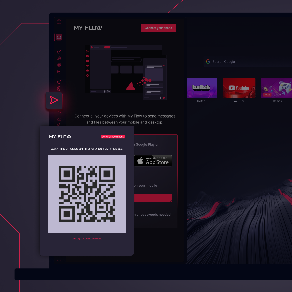 Flow in GX | Seamless file sharing between browsers | Opera GX