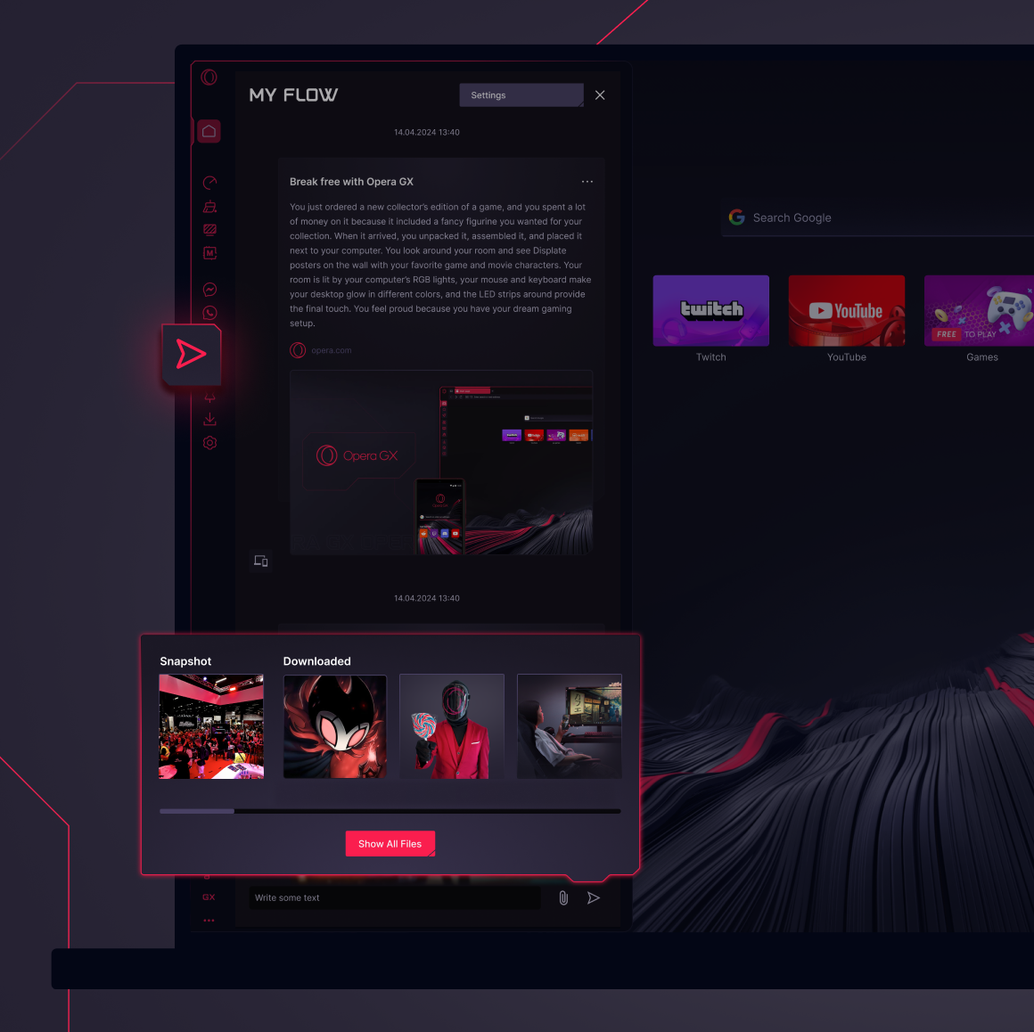 Flow in GX | Seamless file sharing between browsers | Opera GX
