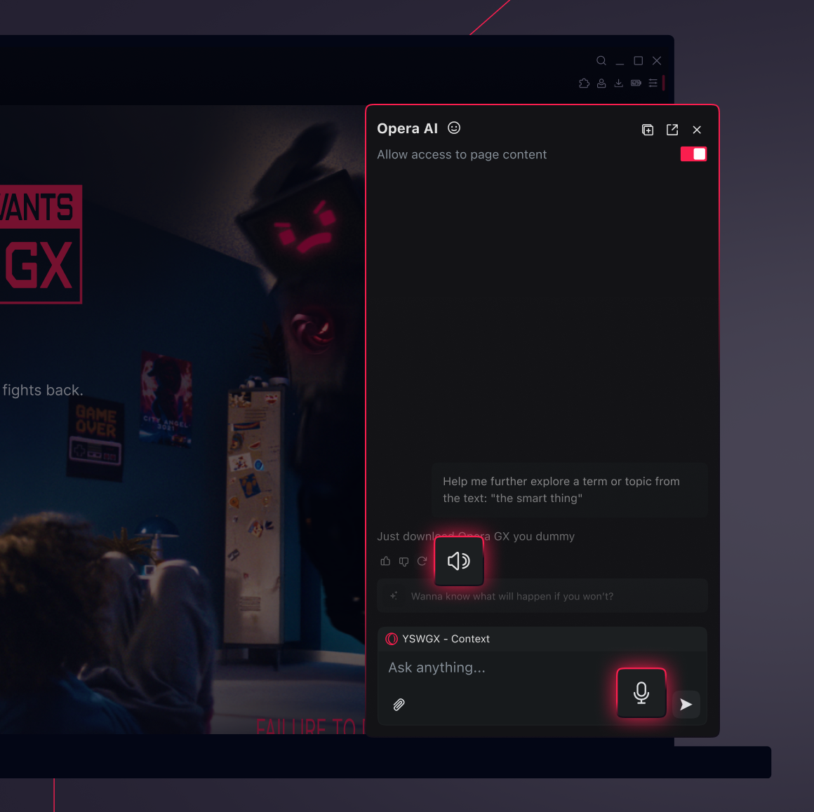 Opera AI in GX | Unleash the power of AI | Opera GX