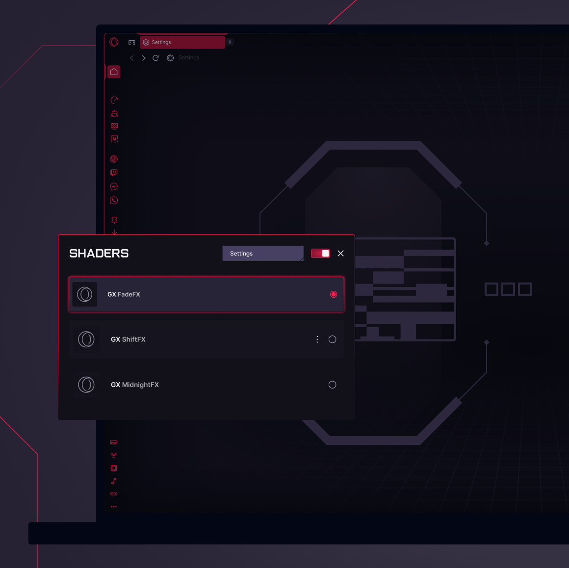 GX Shaders | Visual effects on all websites | Opera GX