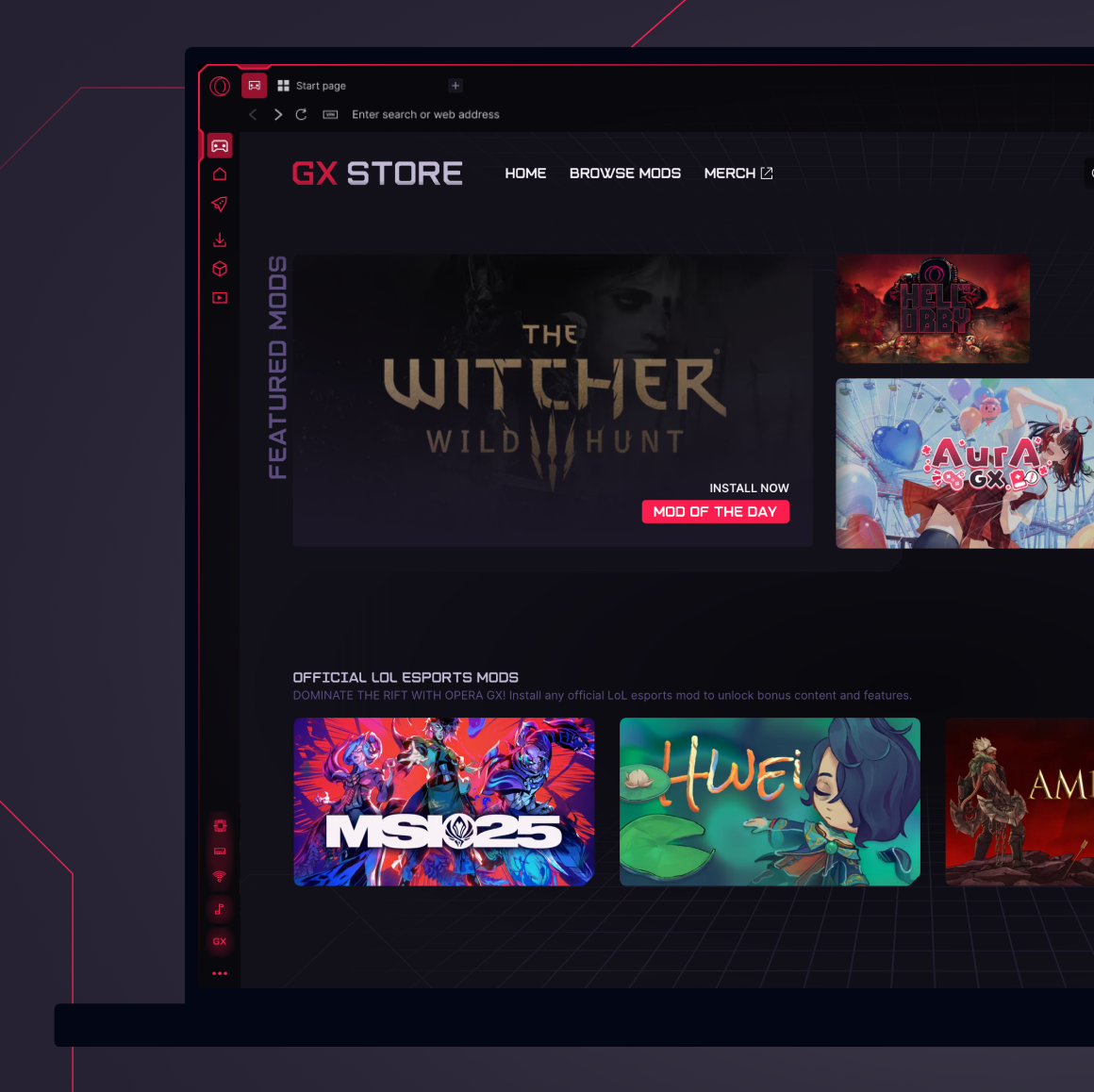 GX Shaders | Effetti visivi su tutti i siti web | Opera GX