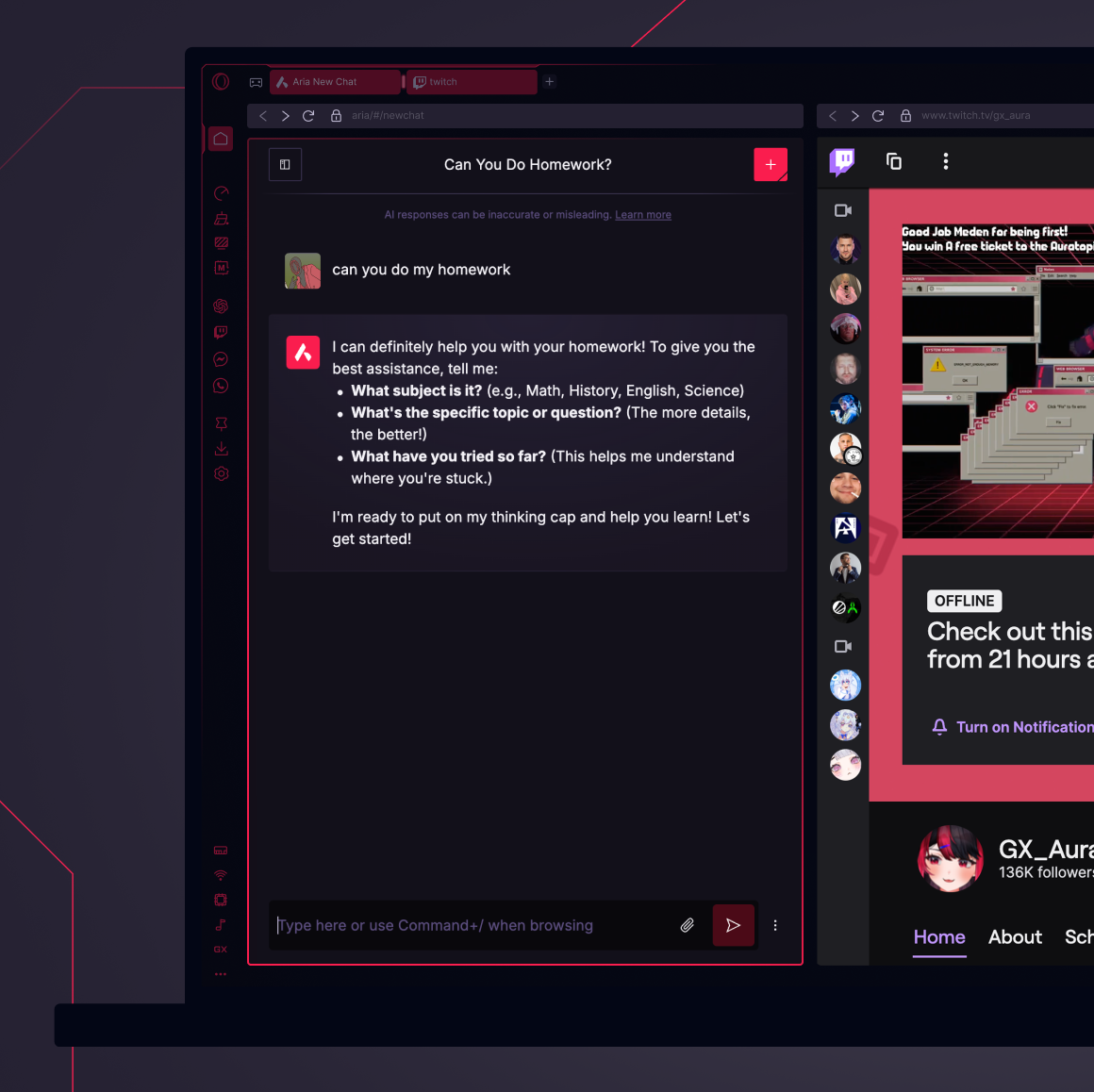 Pantalla dividida en GX | Multitarea fácil | Opera GX