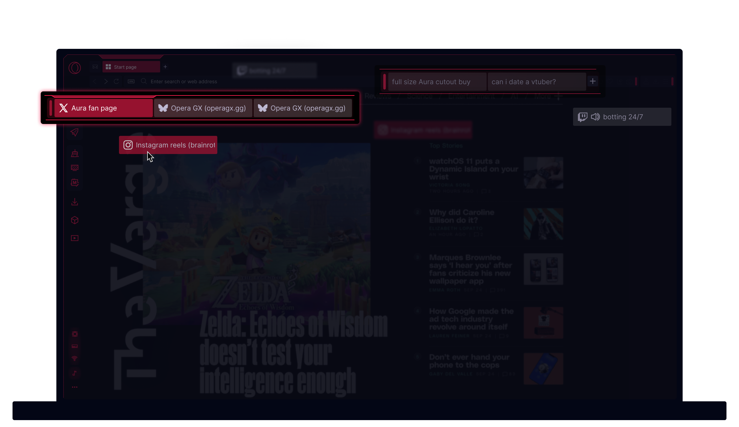 Tabs in GX | Smart tab control and organization | Opera GX