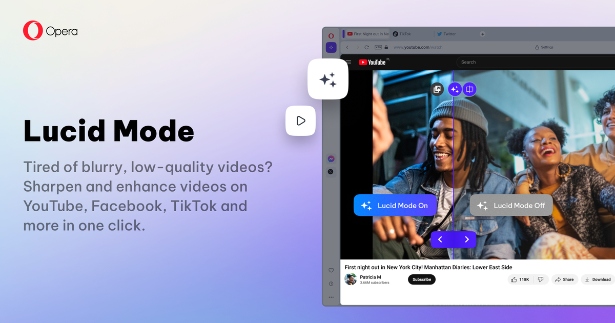 Lucid Mode | Free video enhancer | Opera Browser