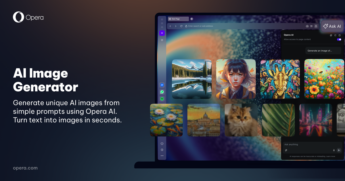 AI Image Generator | Free online text-to-image AI | Opera