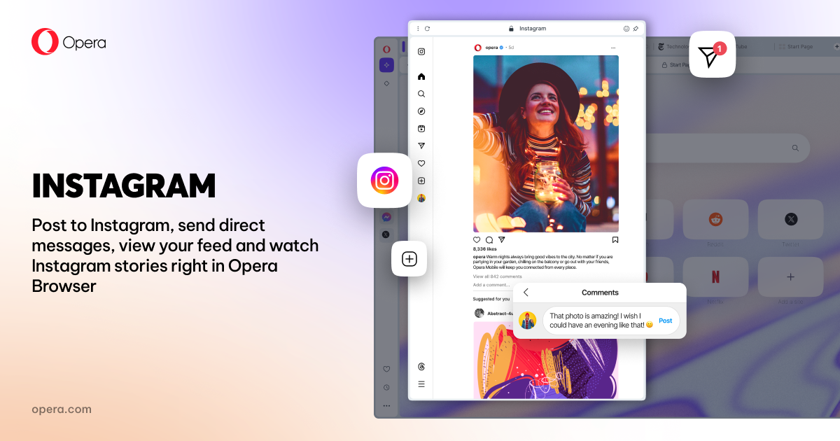 Instagram in Opera | Post, view, and message on desktop | Opera Browser