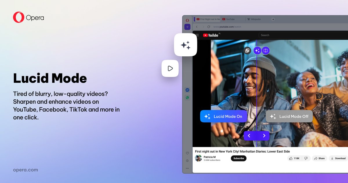 Lucid Mode | Free video enhancer | Opera