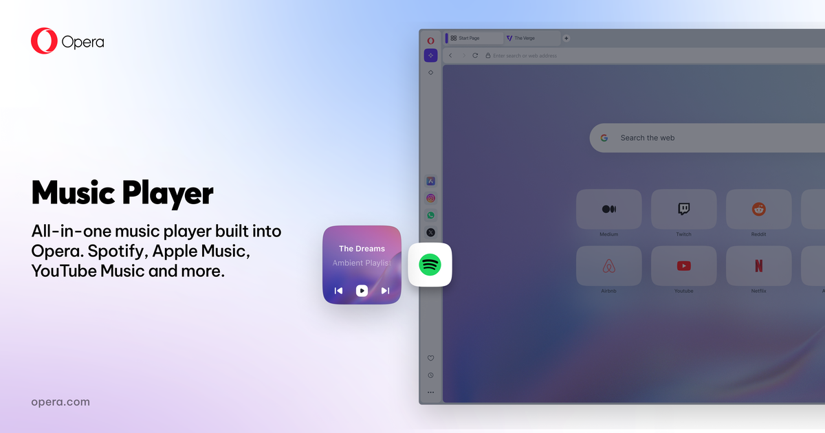 Player in Opera | Music player in your browser | Opera Browser