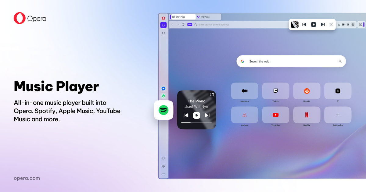 Player in Opera | Music player in your browser | Opera