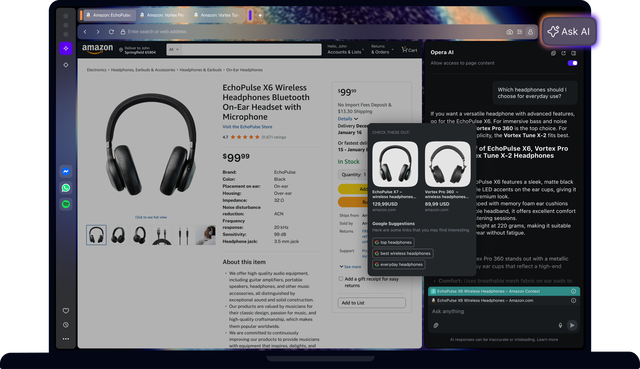 Opera AI | Free AI with real-time web access | Opera