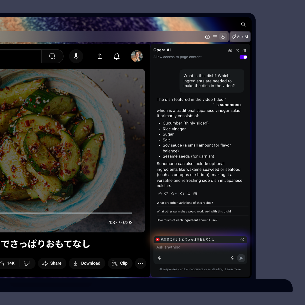 Opera AI | Free AI with real-time web access | Opera