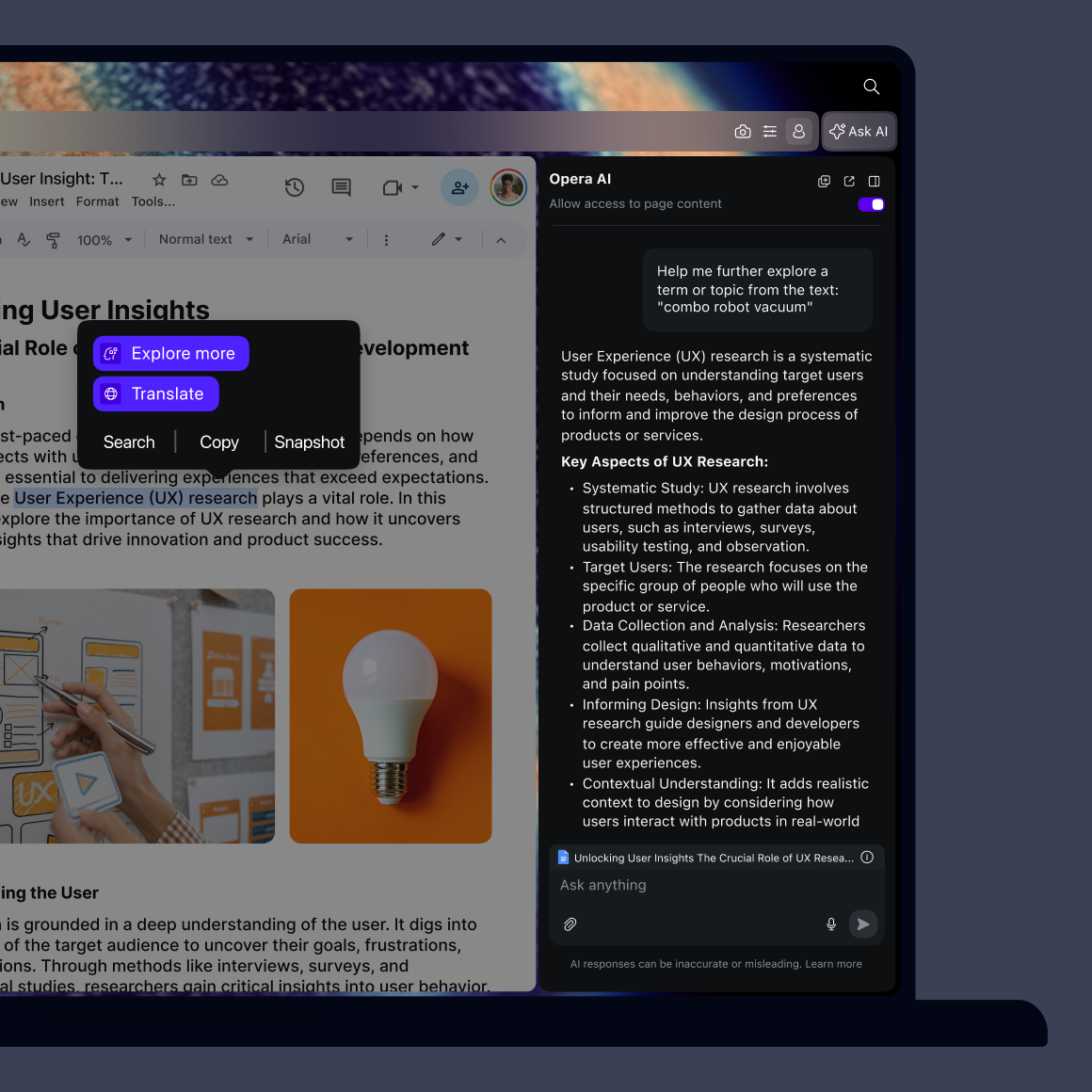 Opera AI | Free AI with real-time web access | Opera