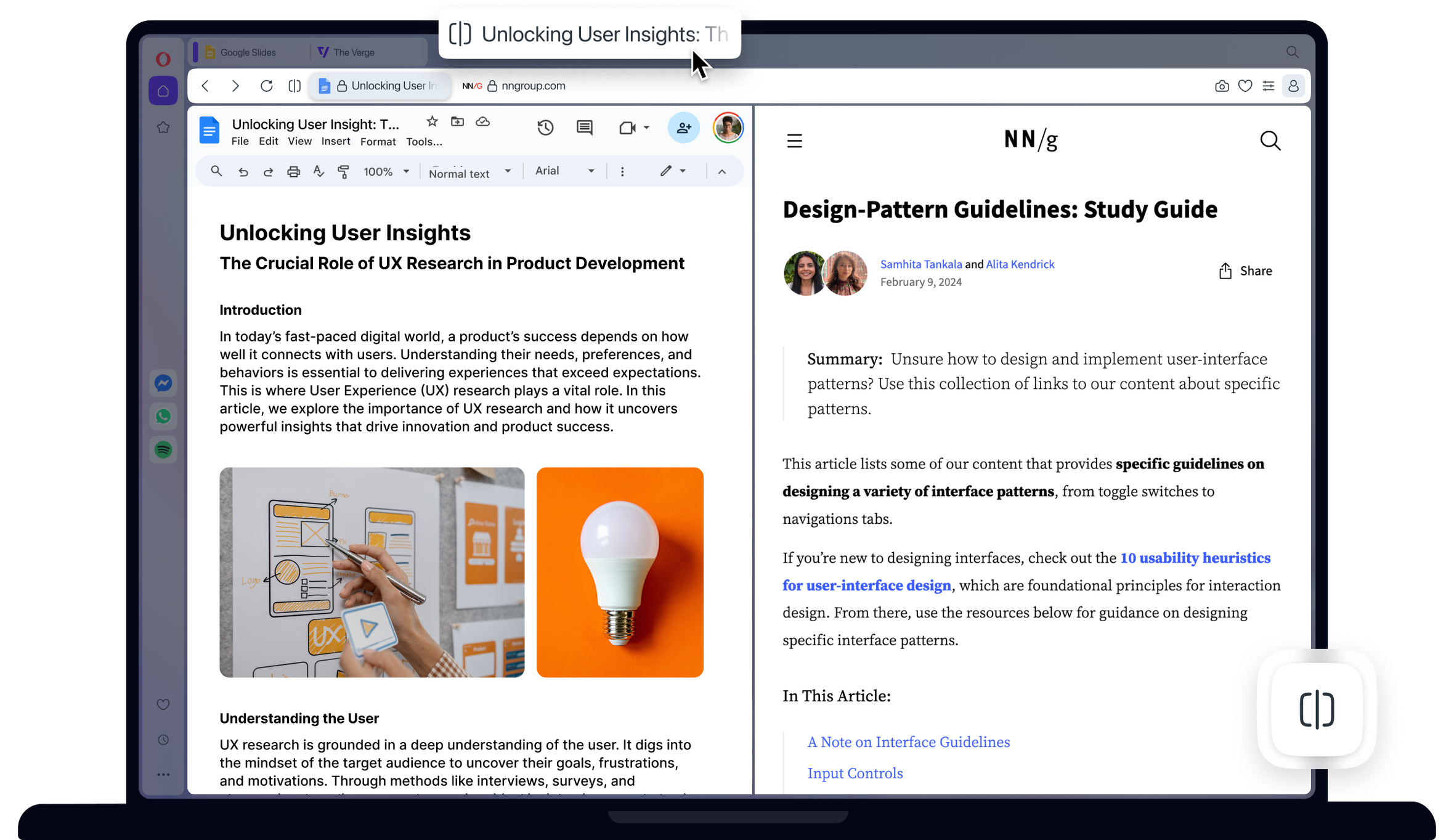 Split Screen | Use tabs side by side | Opera