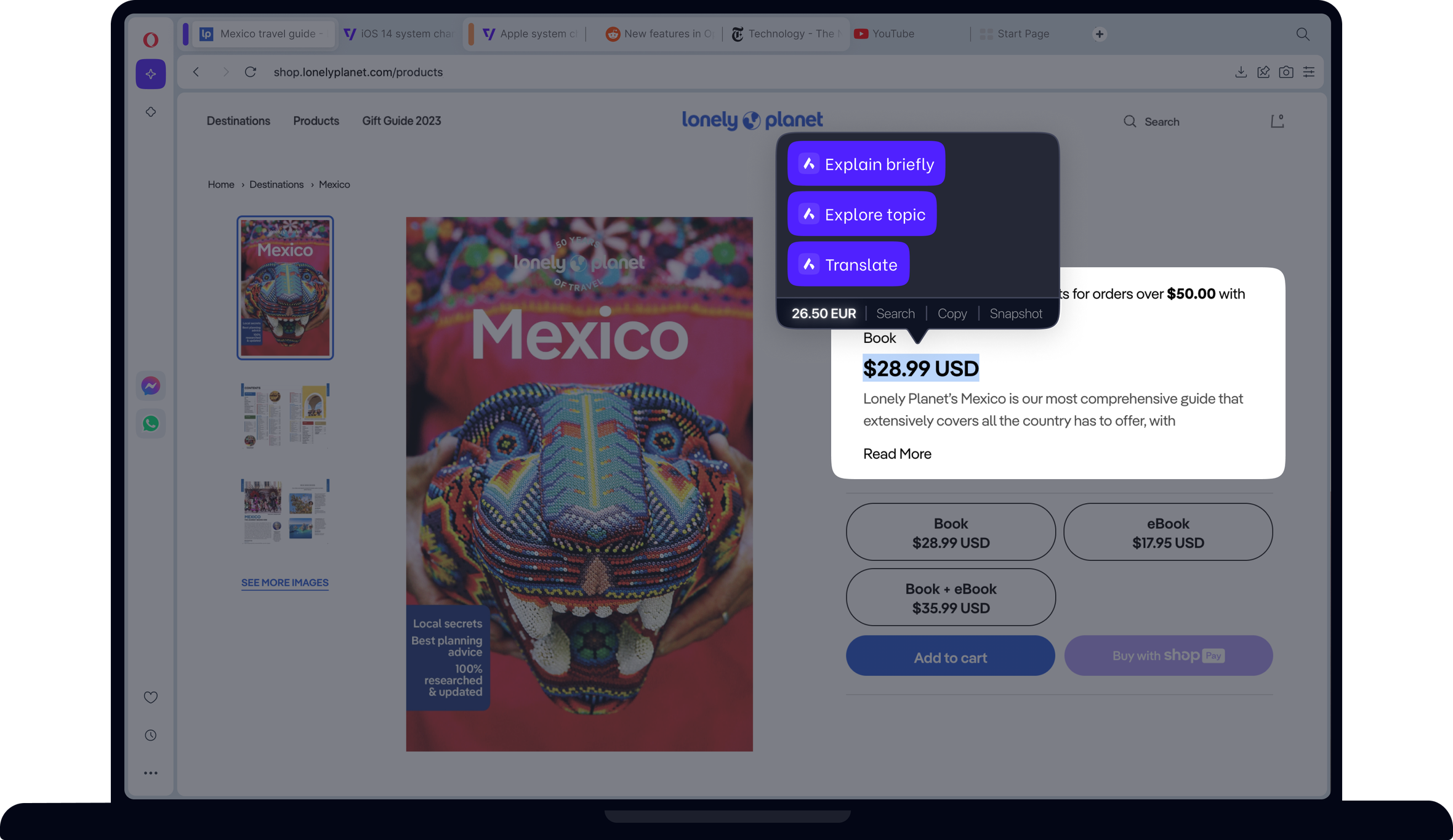 Unit converters | Opera Browser
