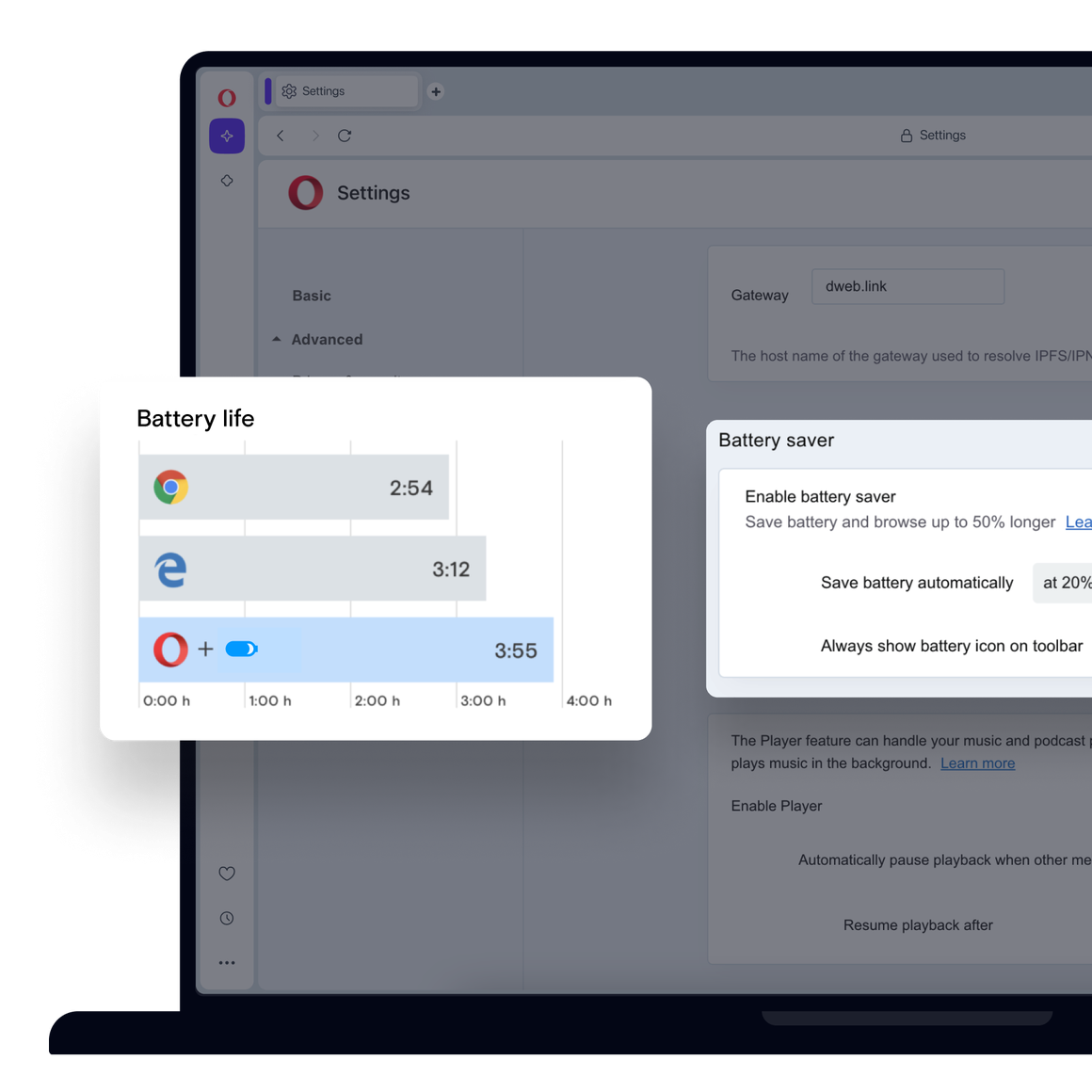 Battery saver | Browser with a power saving mode | Opera Browser
