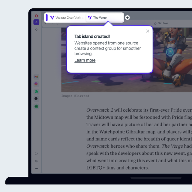 Tab Islands | Arrange tabs in separate tab groups | Opera Browser