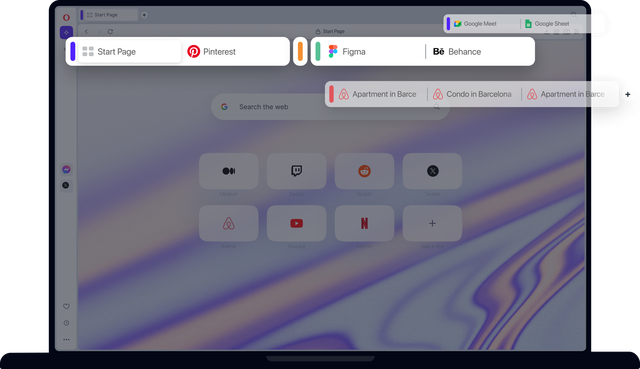 Tab Islands | Arrange tabs in separate tab groups | Opera Browser