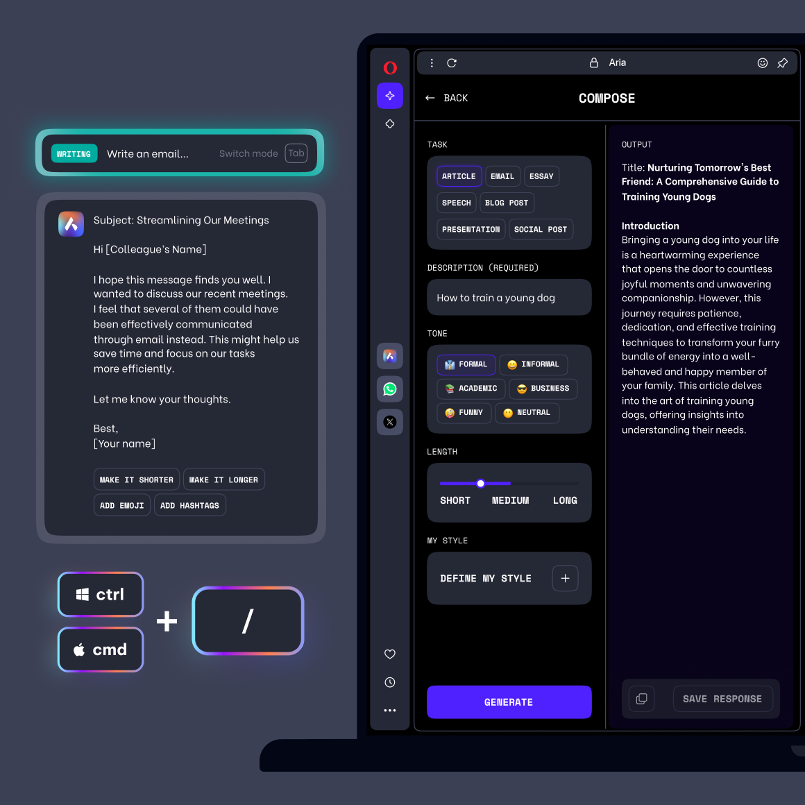 Aria browser AI | Free AI with real-time web access | Opera
