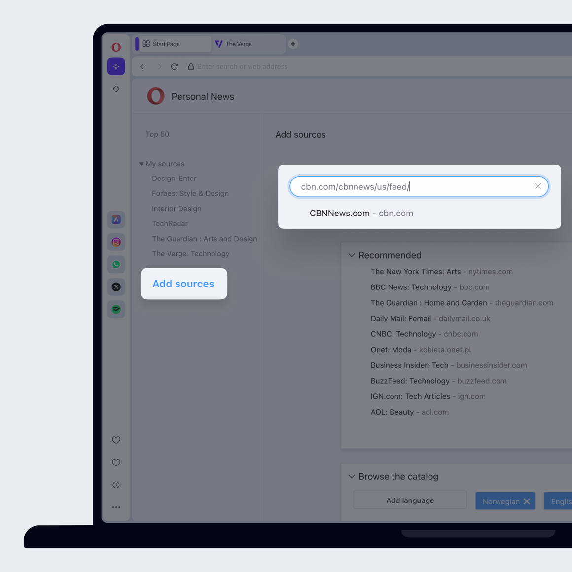 News reader | Personal newsfeed in the browser | Opera Browser