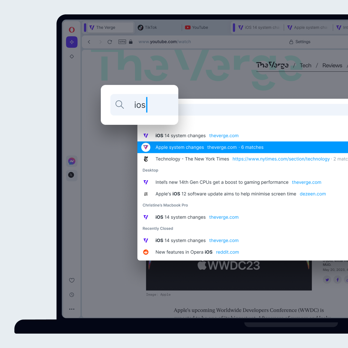 Search in Tabs | Find the tab you want | Opera Browser