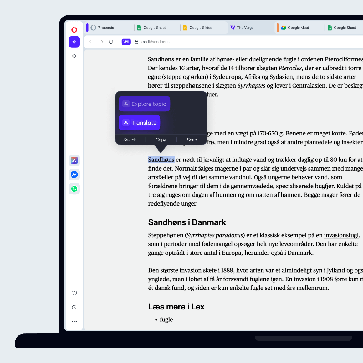 Opera Translate | Built-in webpage translation | Opera