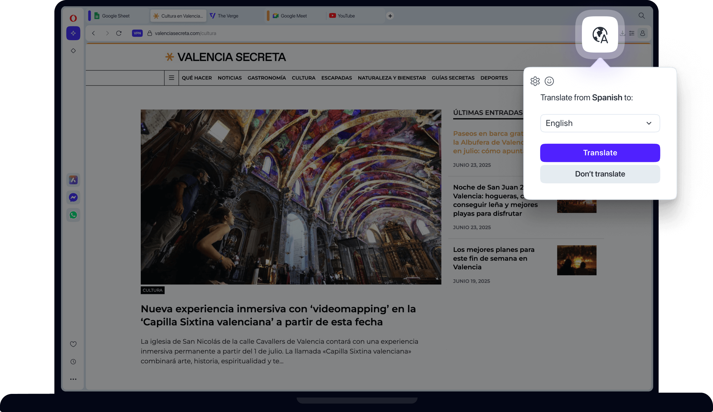 Opera Translate | Built-in webpage translation | Opera