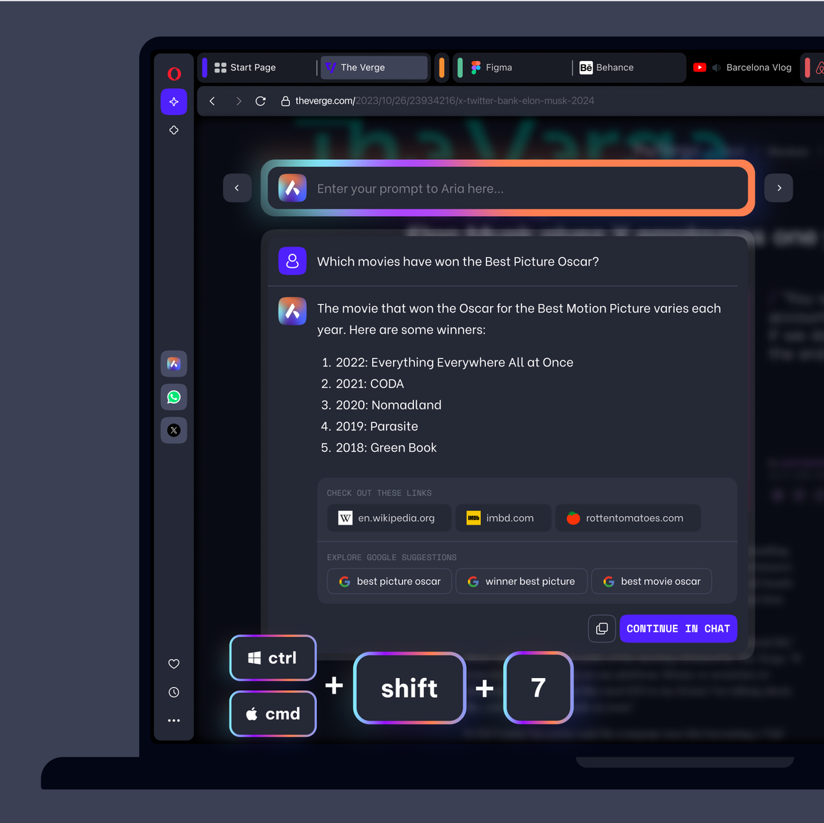 Navegador AI | Chatear y crear con AI en Opera | Opera
