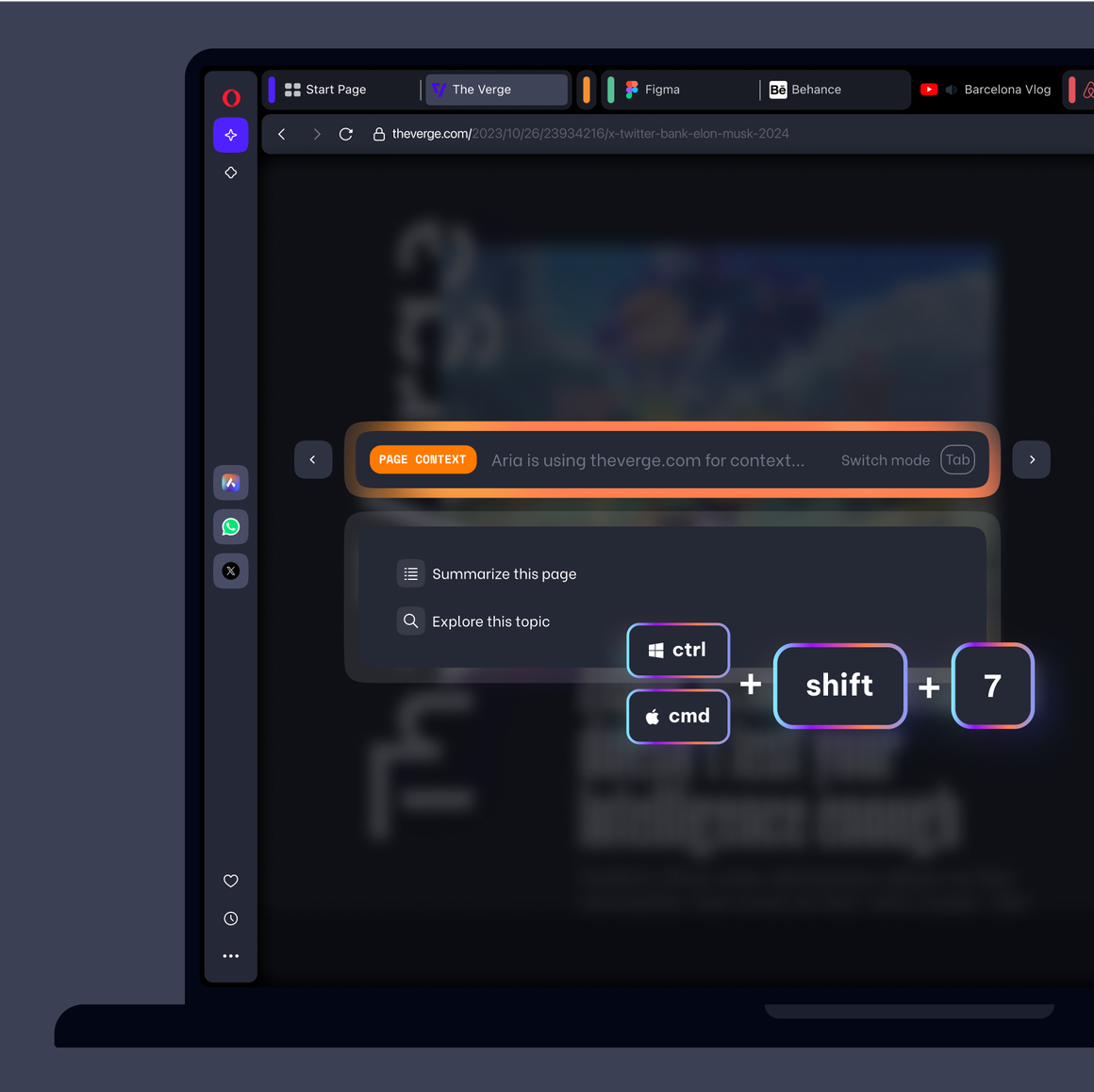 IA do navegador | Conversar e criar com IA no Opera | Opera